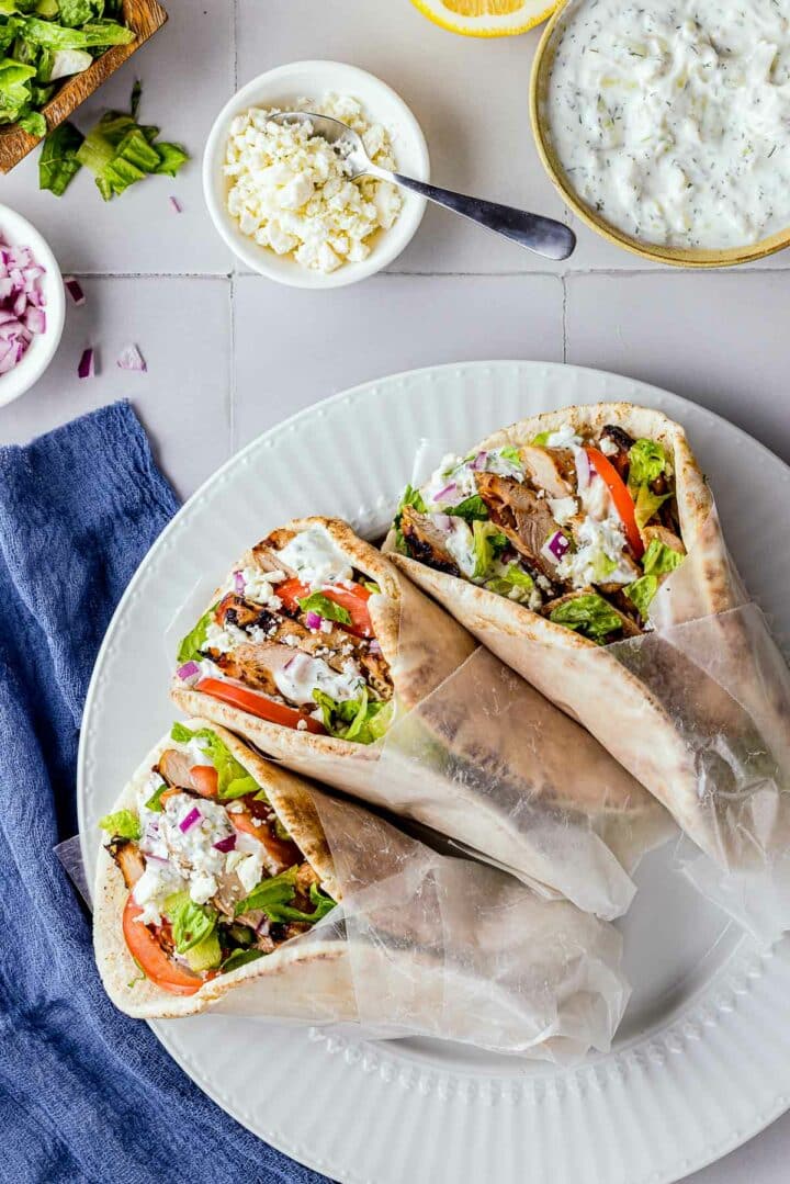 Easy Greek Chicken Gyro Pita with Tzatziki Sauce - Went Here 8 This